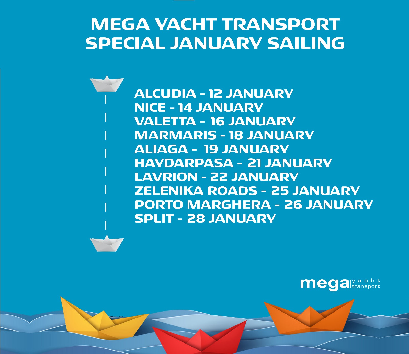 Latest Sailing Schedules - Mega Yacht Transport